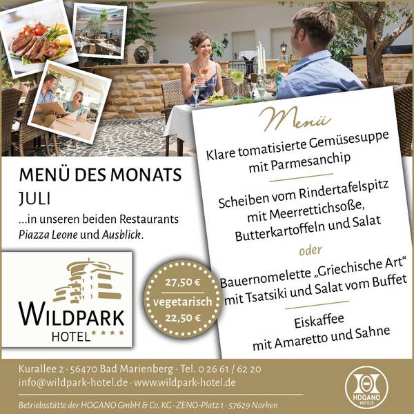 Wildpark Hotel | Essen & Trinken